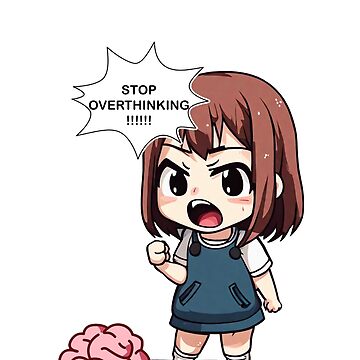 "chibi anime girl hates overthinking!" Sticker for Sale by Recota ...