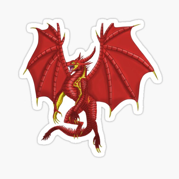 "big red and yellow dragon" Sticker for Sale by Maria Eduarda | Redbubble