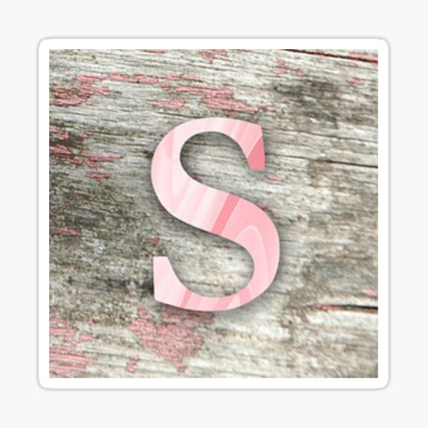 "Letter S Pink Marble Wood" Sticker for Sale by willdunphey | Redbubble