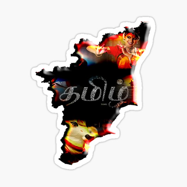 "tamil, tamilnadu map" Sticker for Sale by creativerooney | Redbubble
