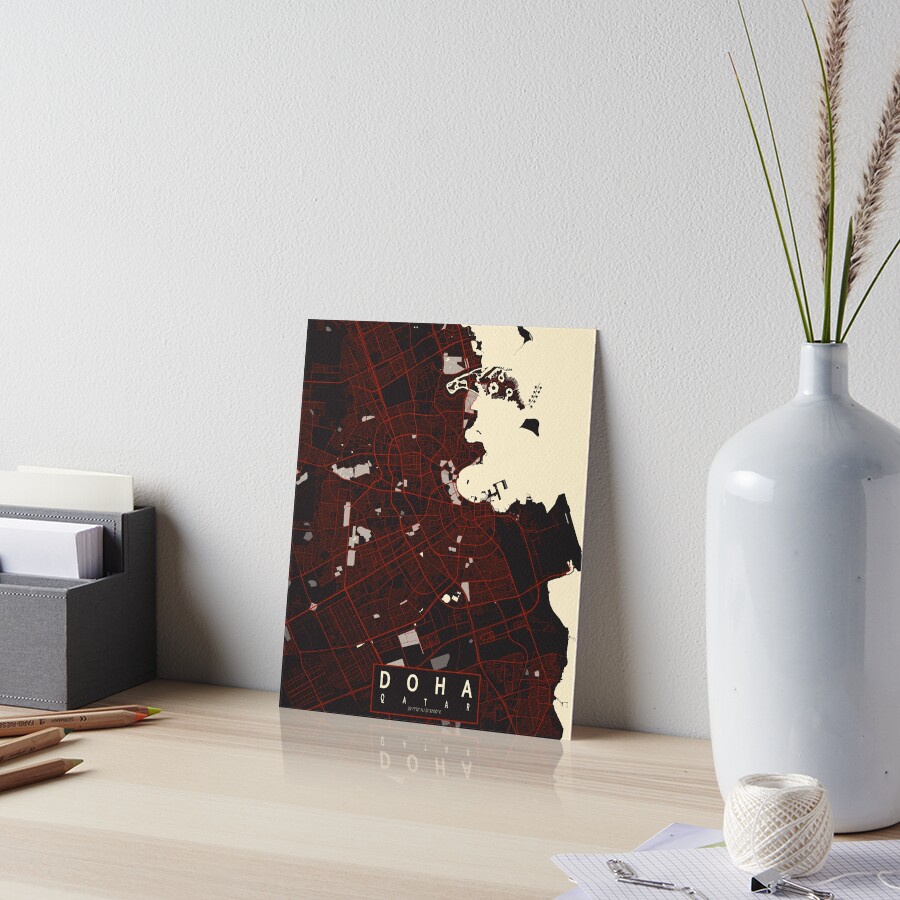 "Doha City Map of Qatar - Vector" Poster for Sale by deMAP | Redbubble