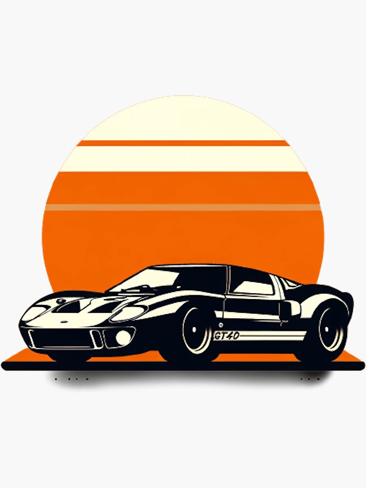"Ford GT40 sunset" Sticker by designpier50 | Redbubble