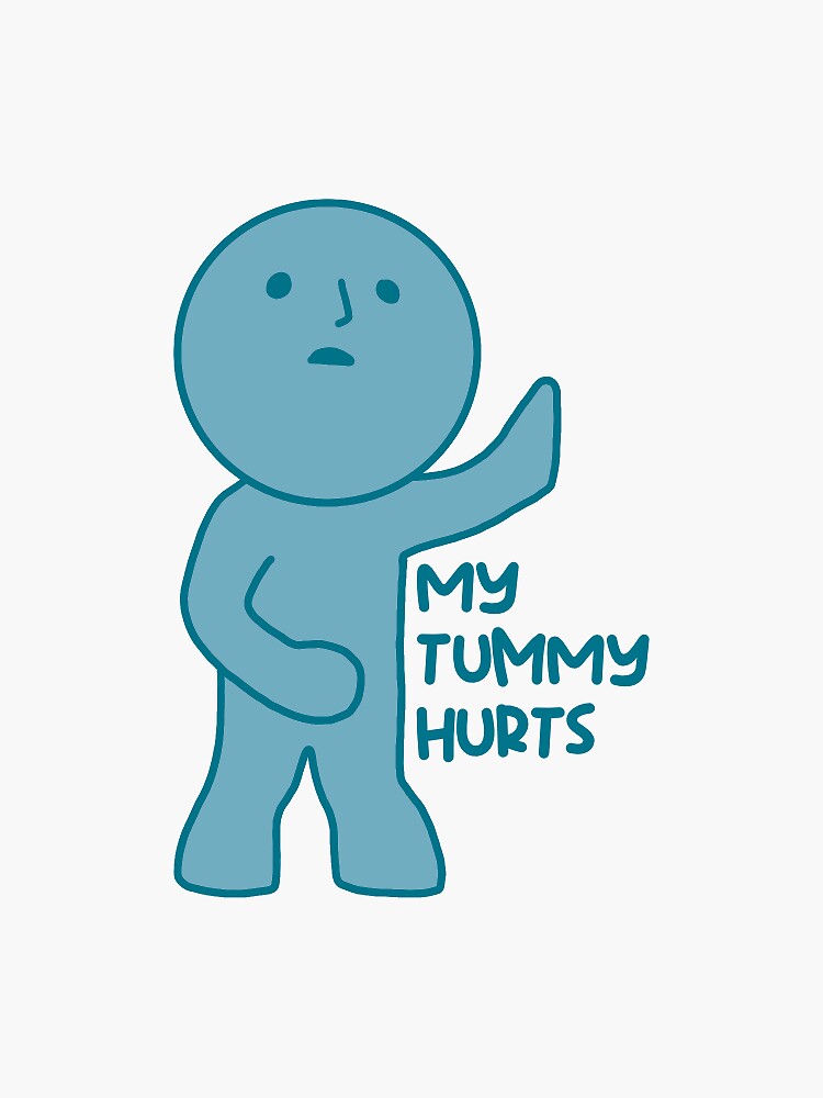 "my tummy hurts smiski" Sticker for Sale by snststudios | Redbubble