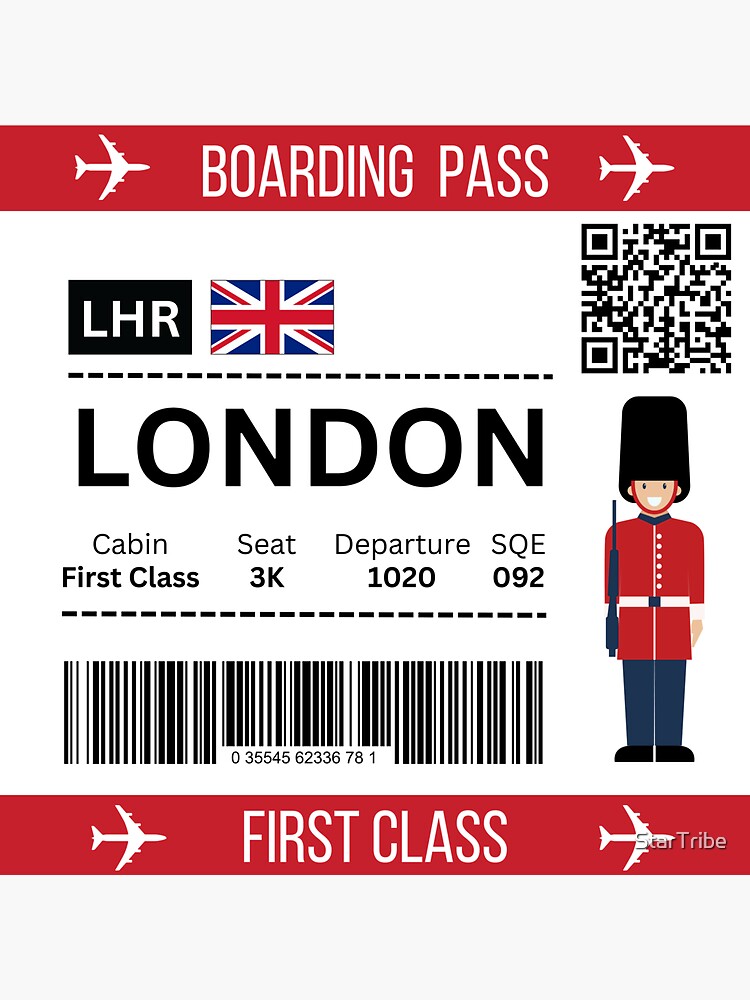 "London Boarding Pass" Sticker for Sale by StarTribe | Redbubble