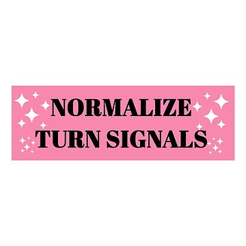 "Normalize Turn Signals! Funny Cute Pink Gen z Bad Driver Meme Bumper ...