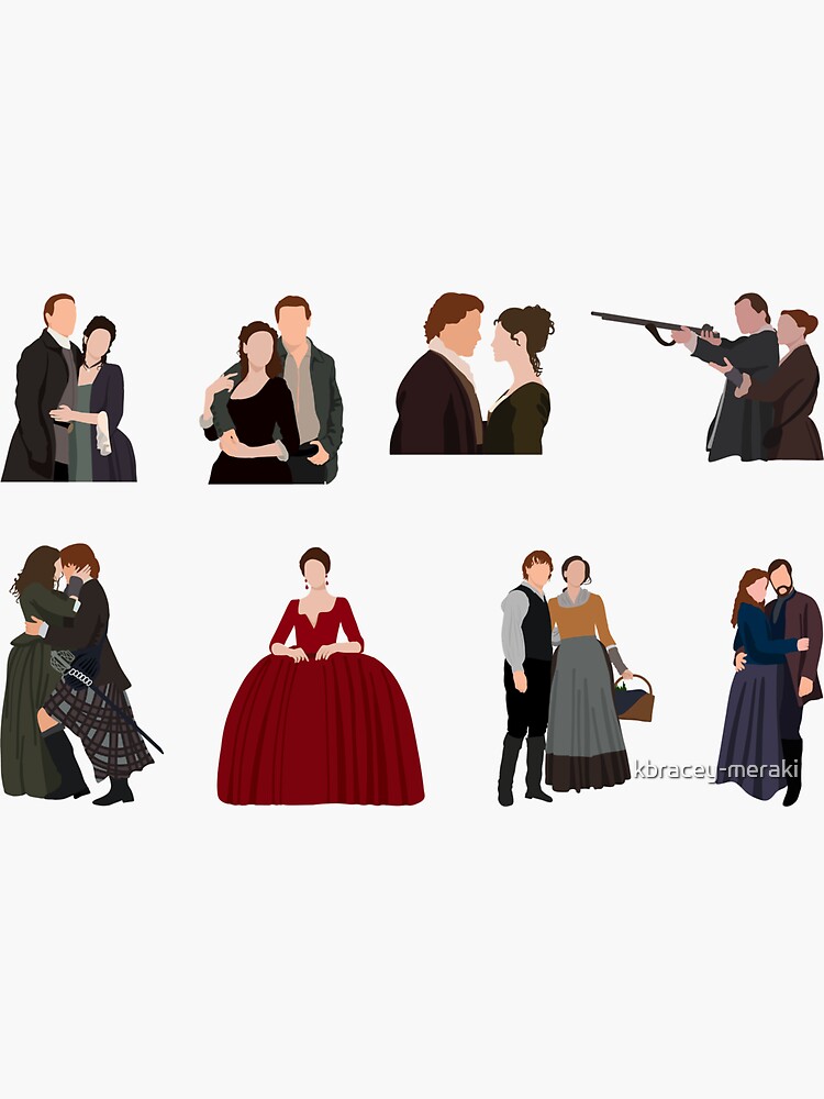 "Outlander Character Illustrations" Sticker for Sale by kbracey-meraki ...