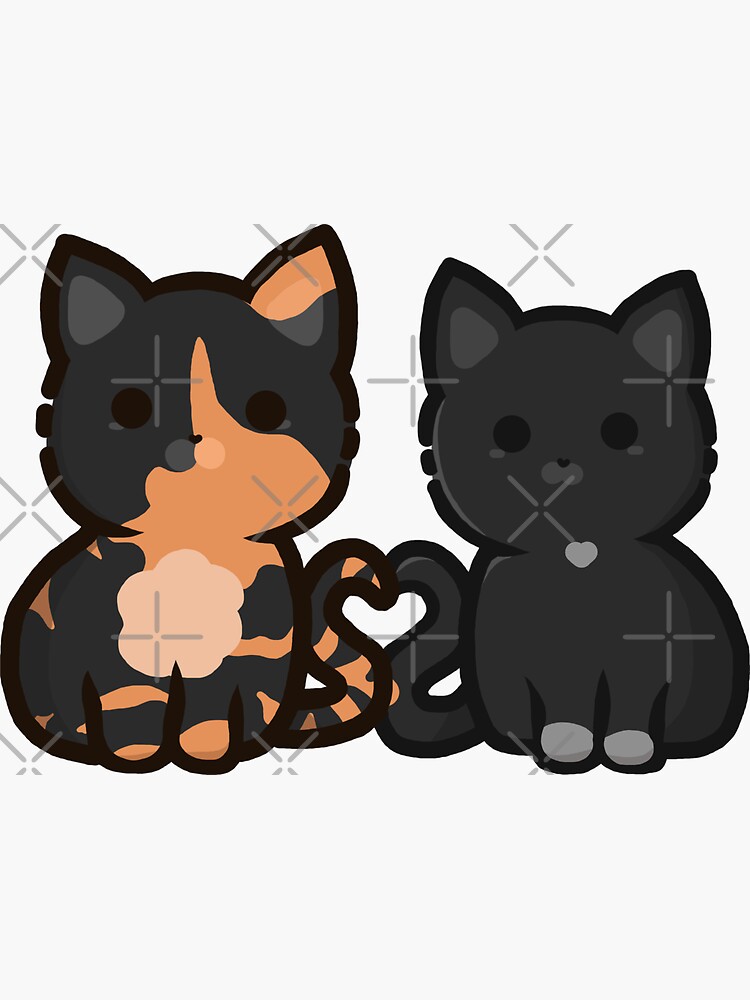 "Cat Couple- tortoiseshell and black" Sticker for Sale by Biszkompt ...