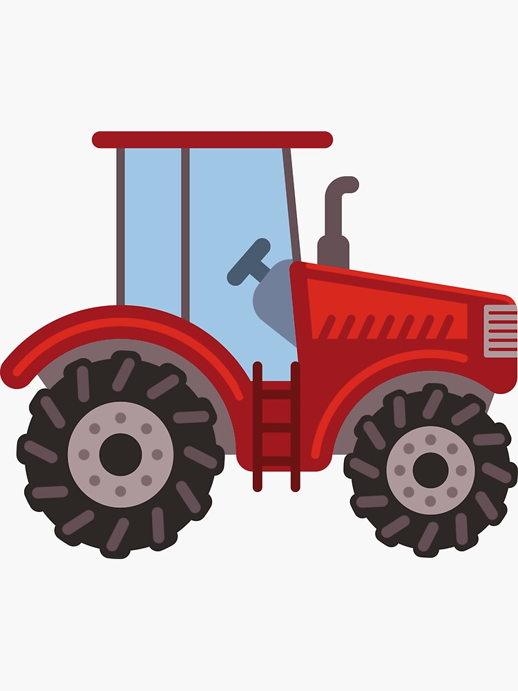 "Red tractor" Sticker for Sale by BSBgraphics | Redbubble