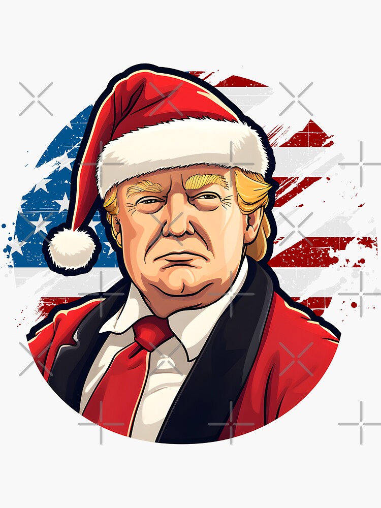 "Trump Claus - Donald Trump Christmas - Funny Santa Claus" Sticker for ...