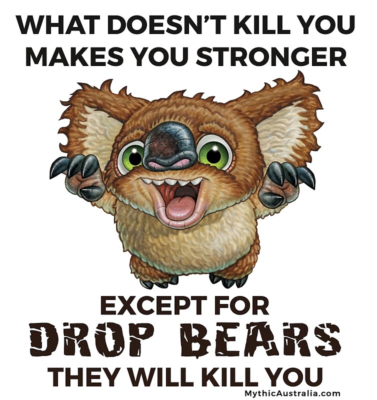 "Drop Bear will Kill you" by Mythic Australia | Redbubble