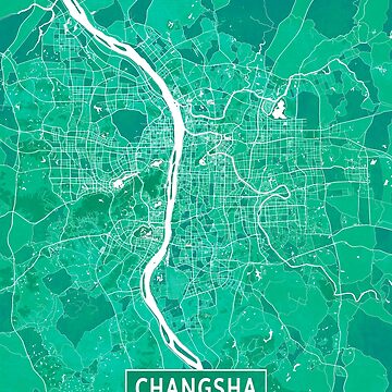 "Changsha City Map of Hunan, China - Watercolor" Poster for Sale by ...