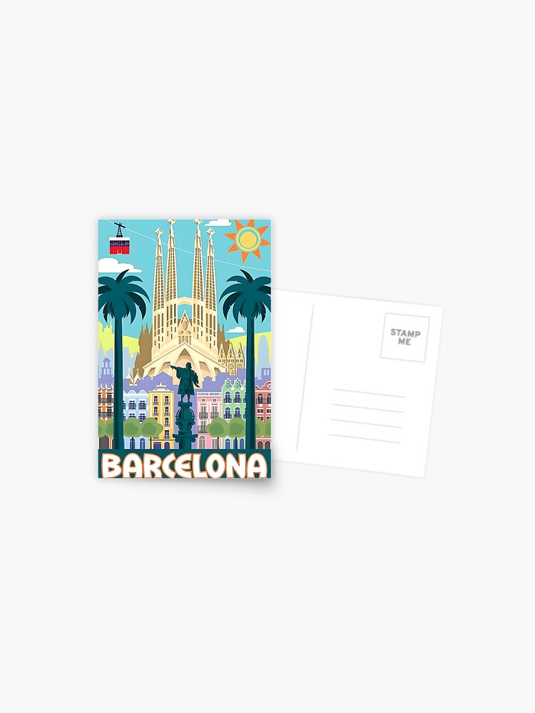 "Barcelona spain vintage " Postcard for Sale by Artzba2 | Redbubble