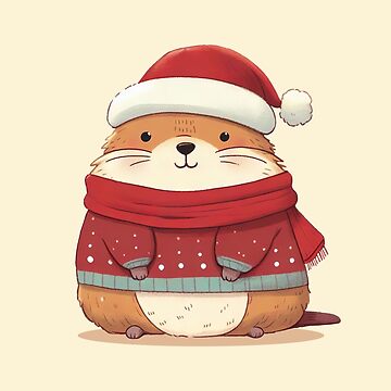"Cute Christmas Marmot" Sticker for Sale by KAI-Studio | Redbubble