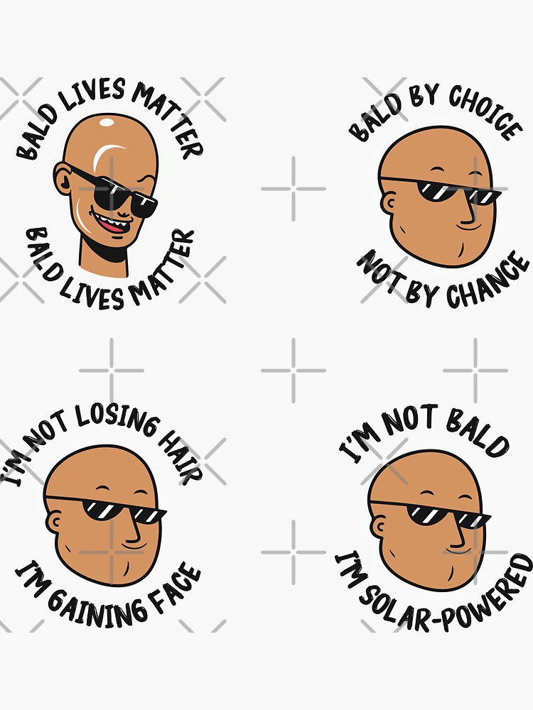 "Bald and Bold: Funny Bald Men Quotes pack" Sticker for Sale by The ...