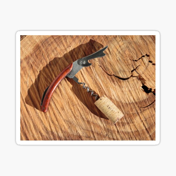 "Corkscrew with wine cork" Sticker for Sale by Claraveritas | Redbubble