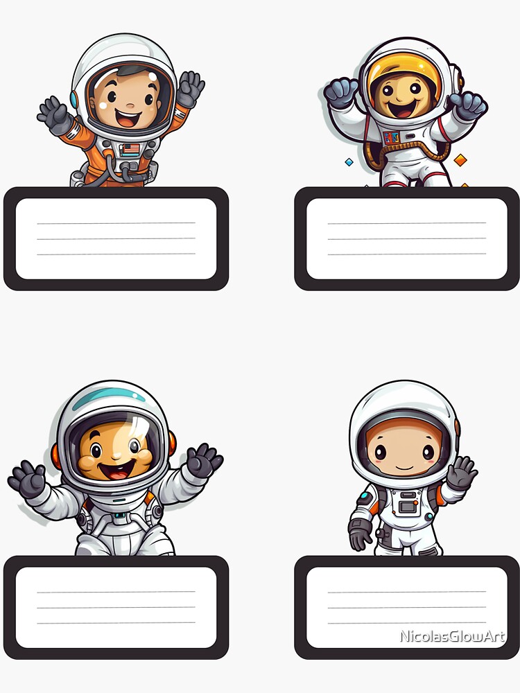 "Astronaut School Name Tag Sticker Pack" Sticker for Sale by ...