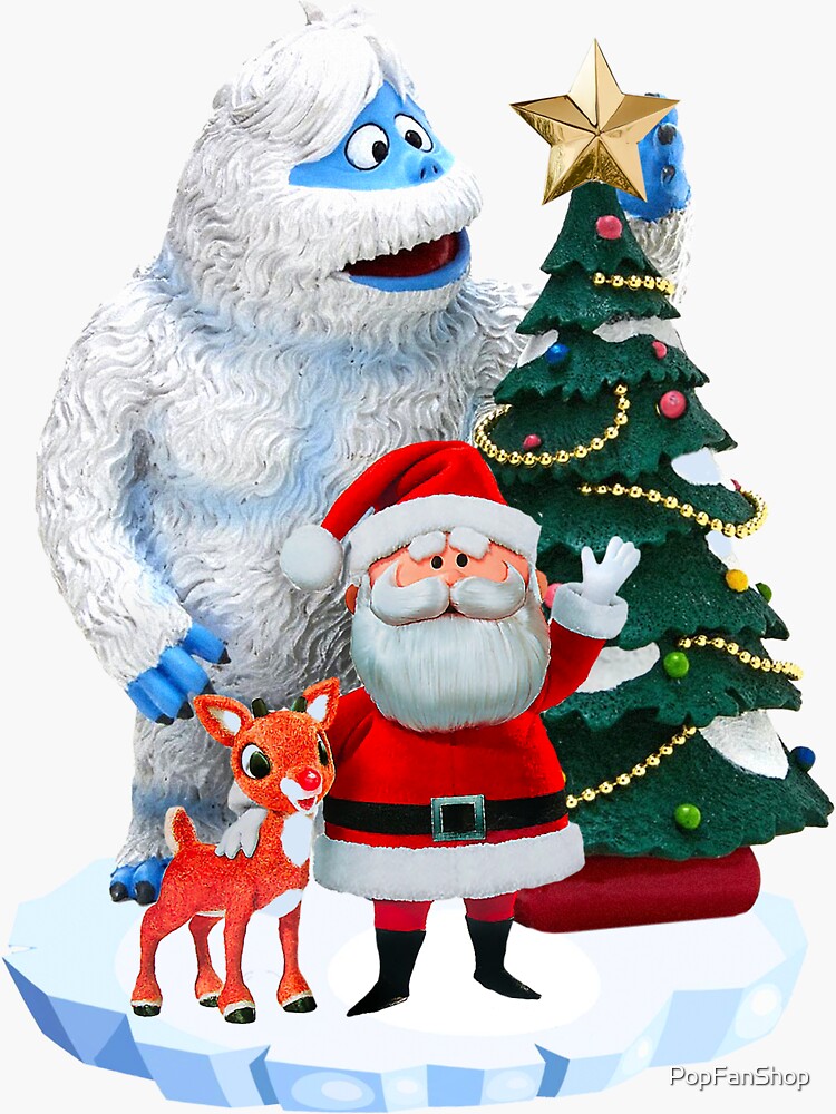 "Bumble, Rudolph, and Santa" Sticker for Sale by PopFanShop | Redbubble