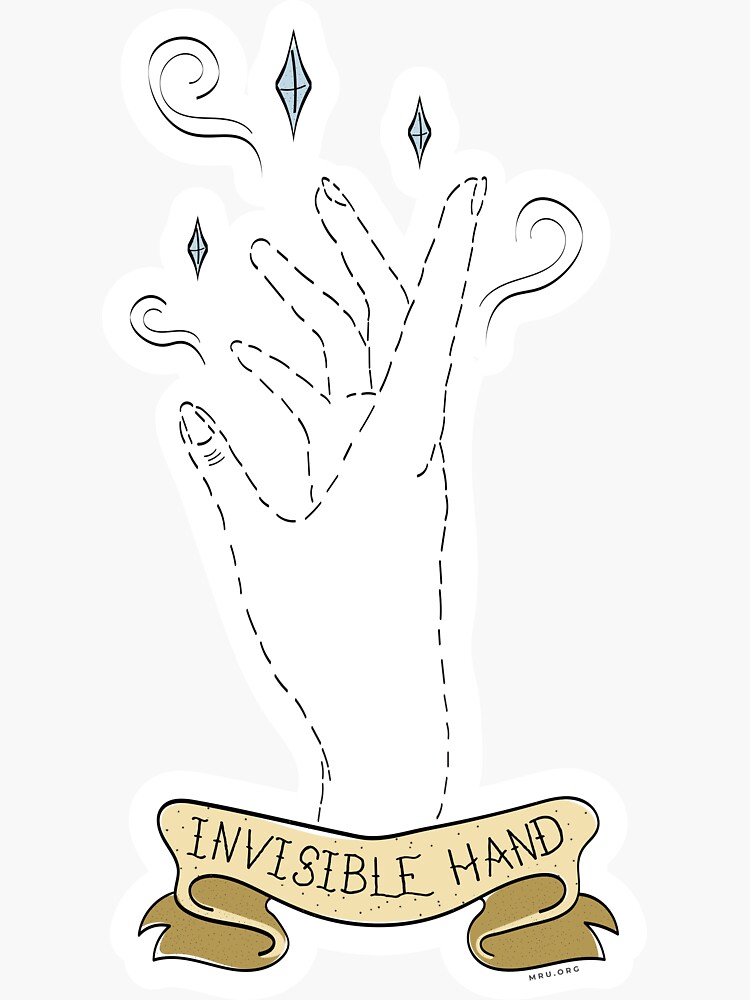 "Adam Smith's Invisible Hand" Sticker for Sale by Marginal Revolution ...