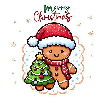 "Cute gingerbread man sticker for Christmas" Sticker for Sale by GingyB ...