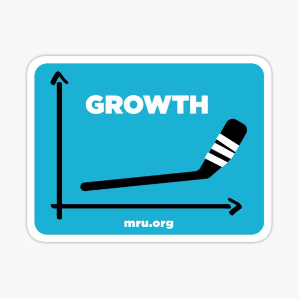 "MRU Hockey Stick of Growth" Sticker for Sale by Marginal Revolution ...