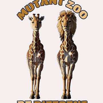 "Mutant zoo safari combination between a giraffe and a lion" Sticker ...