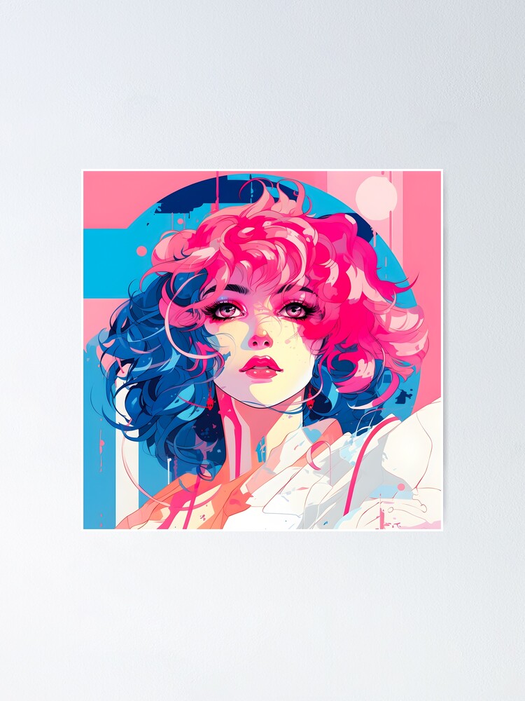 "Subtle Trans Pride Art Retro 80s Girl" Poster for Sale by ...