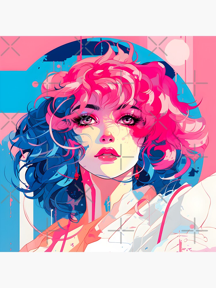 "Subtle Trans Pride Art Retro 80s Girl" Sticker for Sale by ...