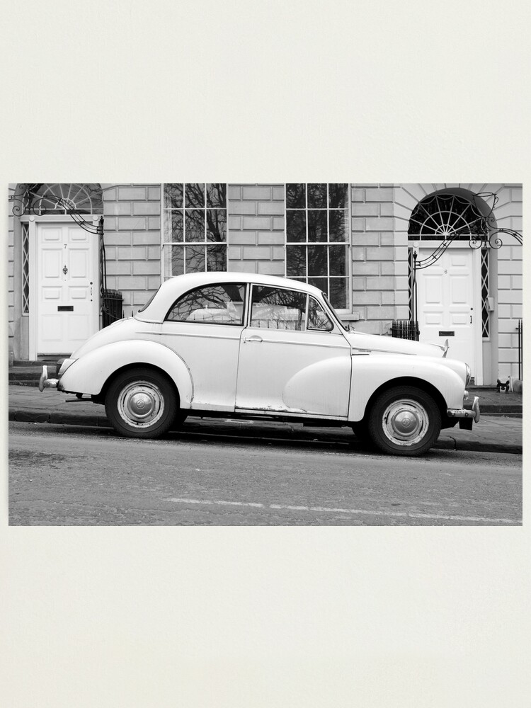 "Morris Minor 1000 vintage British motor car parked on a hill in Bath ...