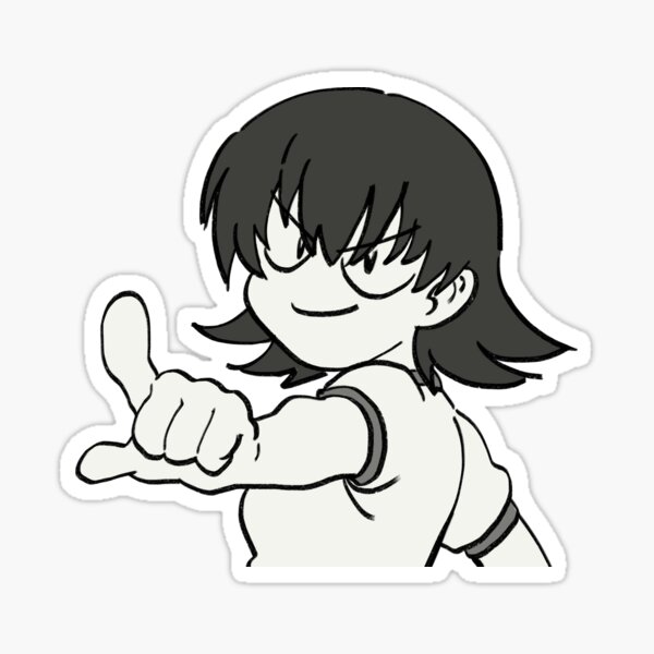 "I draw smug tomo pointing / funny azumanga daioh meme" Sticker for ...