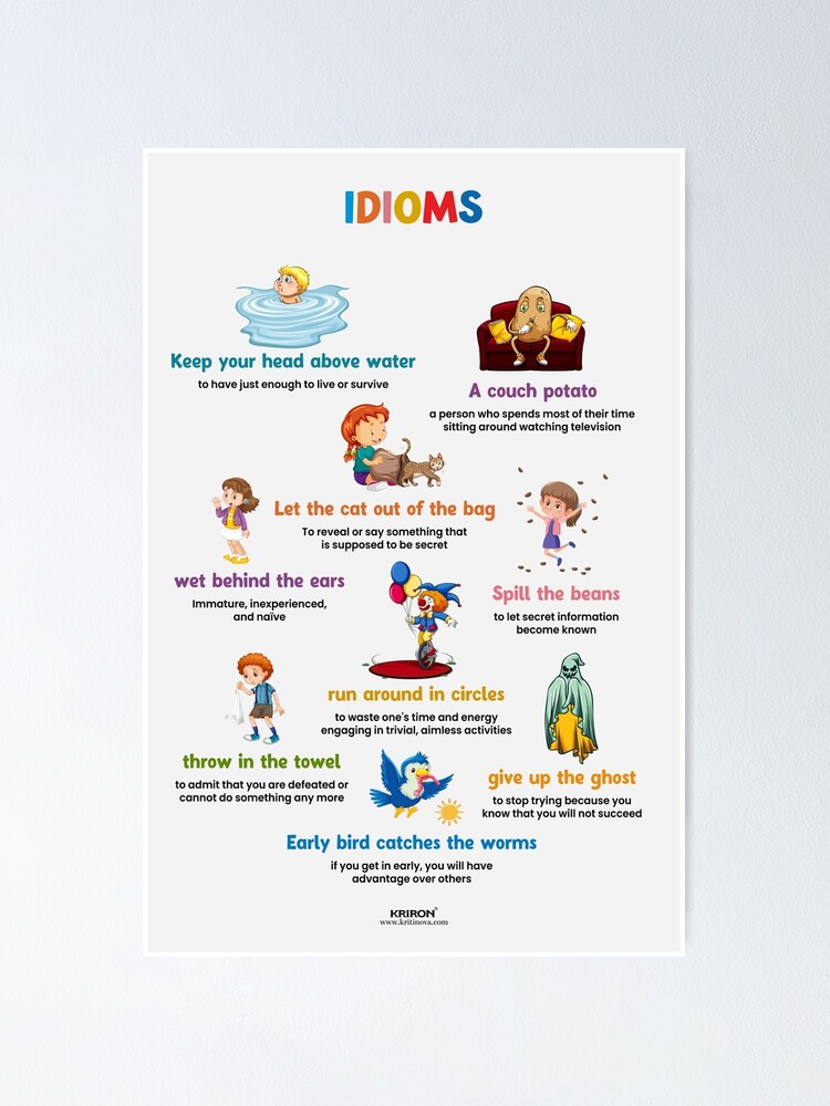 "English Idioms - 4, English Vocabulary " Poster for Sale by KriRon-Edu ...
