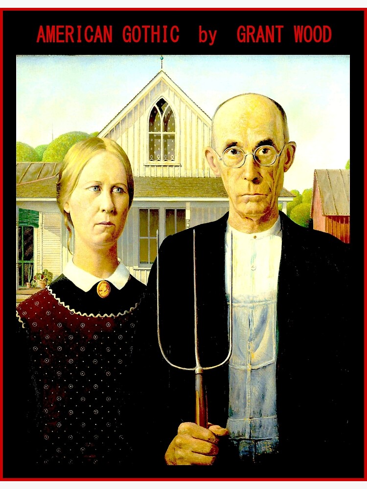 "AMERICAN GOTHIC : Vintage painting print by Grant Wood " Art Print by ...