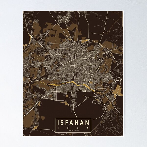 "Isfahan City Map of Iran - Pastel" Poster for Sale by deMAP | Redbubble