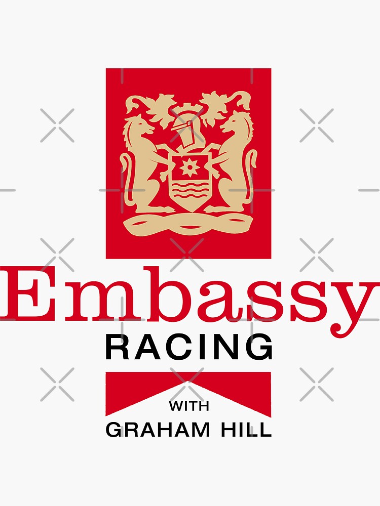 "Embassy Hill F1 Team 70s retro style" Sticker for Sale by DMHGifts ...