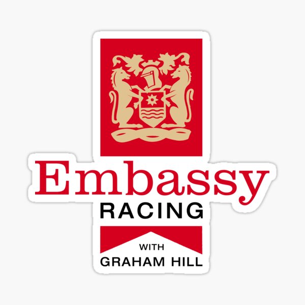 "Embassy Hill F1 Team 70s retro style" Sticker for Sale by DMHGifts ...