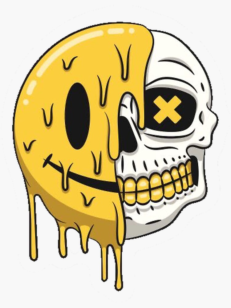 "Smiley Skeleton X" Sticker for Sale by Mseabro | Redbubble