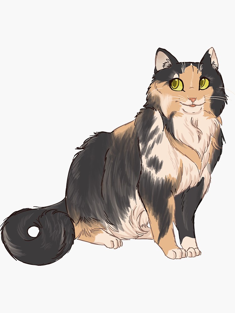 "Longhair Tortoiseshell Cat" Sticker for Sale by venusvalkyrie | Redbubble