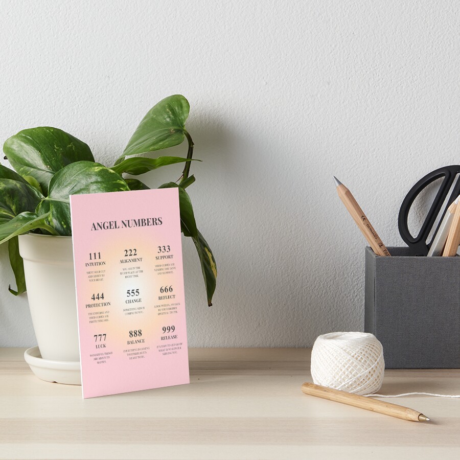 "Angel Numbers Chart Pink and Orange Aura" Poster for Sale by ...