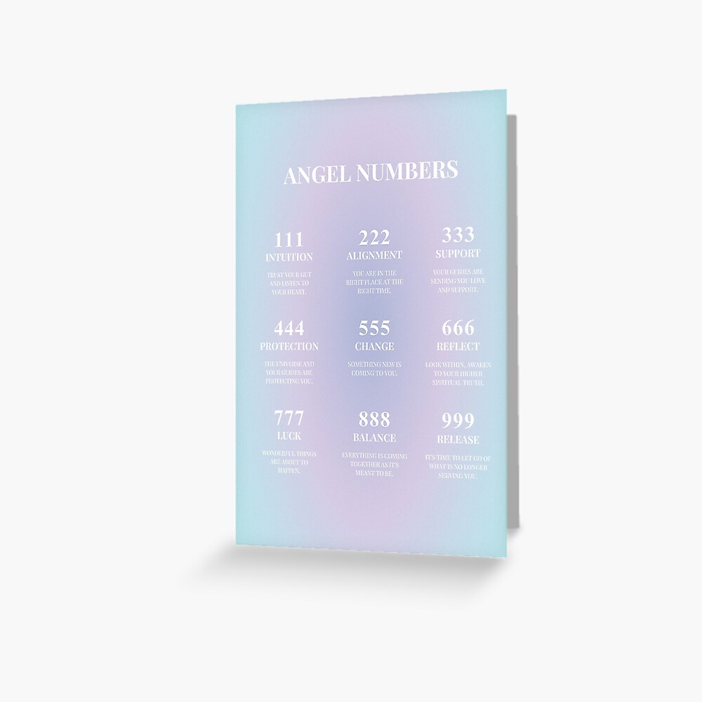 "Angel Numbers Chart Purple Blue Aura Gradient" Sticker for Sale by ...