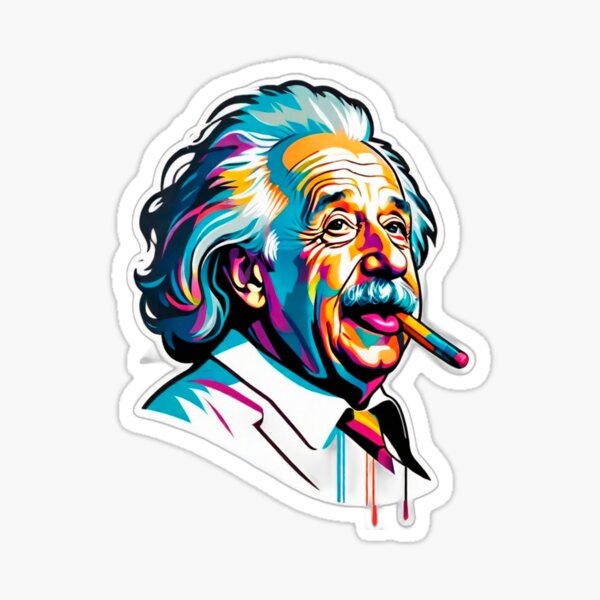 "Albert Einstein Pop Art The Smoker " Sticker for Sale by kegsart | Redbubble