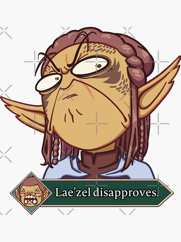 "Lae'zel Disapproves" Sticker for Sale by souzouinc | Redbubble