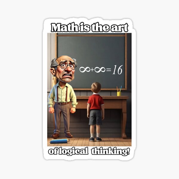 "Funny Math Memes - Math is the art of logical thinking" Sticker for ...