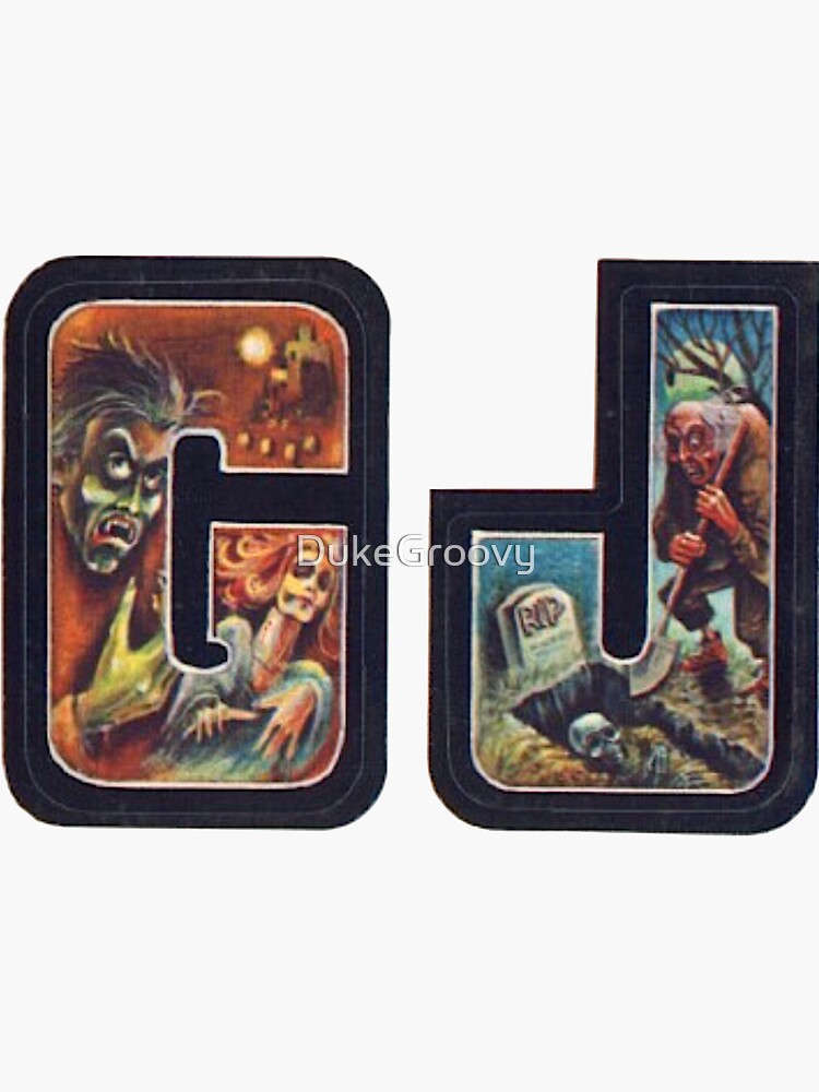 "70's Monster Initial Stickers G J" Sticker for Sale by DukeGroovy ...