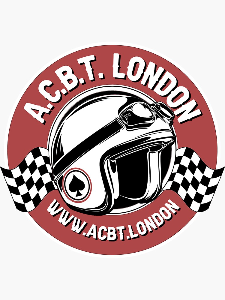 "ACBT London Classic helmet" Sticker for Sale by ACBTLondon | Redbubble