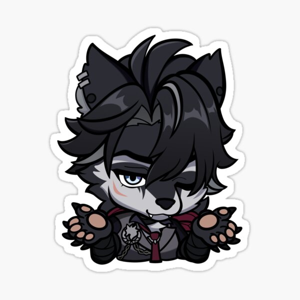 "Chibi Wolf Wriothesley" Sticker for Sale by DeebyFeeby | Redbubble