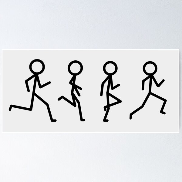 "Running Stickman Animation" Poster for Sale by MyMushroomGrove | Redbubble