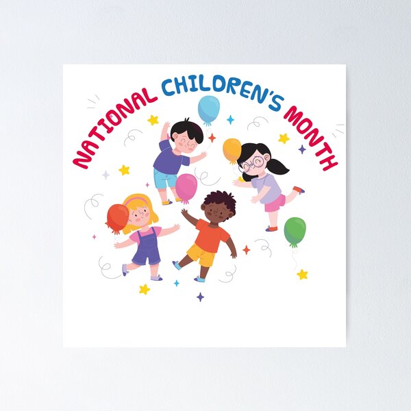 "National Children's Month" Poster for Sale by Omarjder | Redbubble