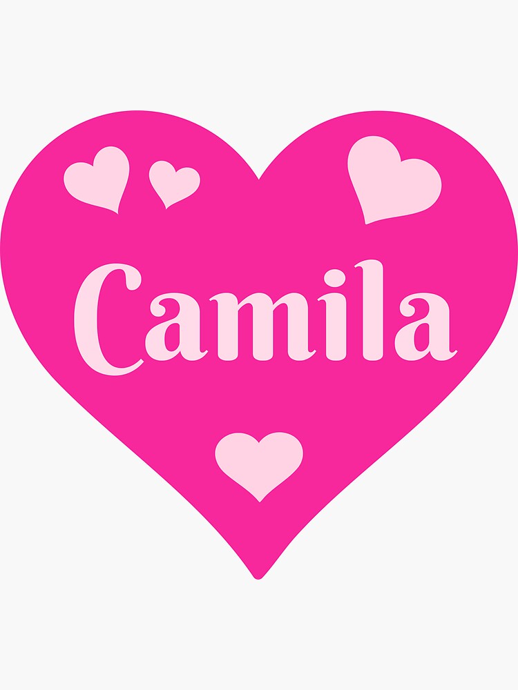 "Camila Name Pink Heart " Sticker for Sale by jeallan | Redbubble