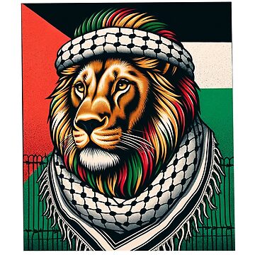 "lion Flag Of Palestine - Gift For Palestinian From Palestine ...