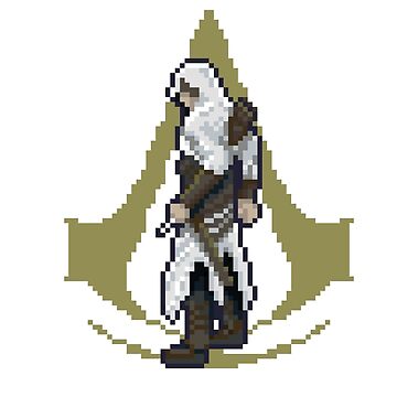 "Assassins Creed Altair Pixel Art Retro Symbol" Sticker for Sale by ...