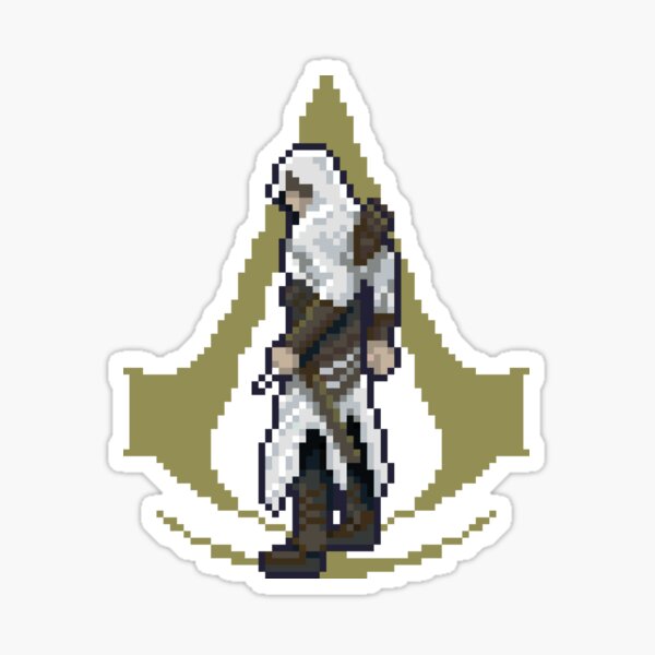 "Assassins Creed Altair Pixel Art Retro Symbol" Sticker for Sale by ...